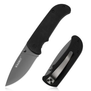 warmot® pocket knife with g10 handle - ideal knife for edc camping - birthday gift for men & wome,black