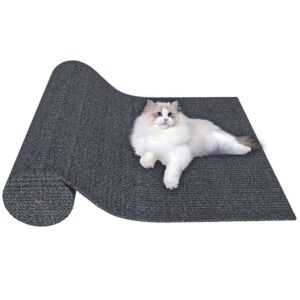 fixmend cat scratching mat, 78.7"x15.8" trimmable self-aadhesive cat scratch carpet, pad replacement for couch furniture protector, cat tree shelves, scratching posts (dark grey)