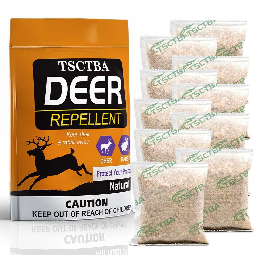 FANDISES Deer Repellent, Rabbit Repellent Outdoor, Deer and Rabbit Repellent for Plants, Powerful Rabbit Repellent for Garden, Deer Deterrent for Garden, Deer Away, Rabbit Deterrent for Yard - 10P