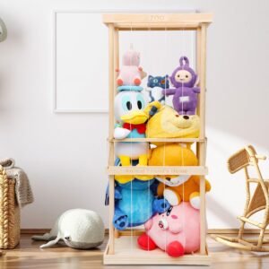 upgrade stuffed animal storage, stuffed animal storage zoo with bottom, wooden stuffed animal storage, large stuffed animal cage, gift for playroom, bedroom, living room