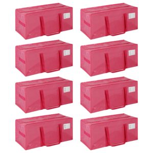 jcbzamz pink large moving bags,8 pcs thick storage bags with side handles&tag pocket,29.1x 14.2x12.6 inches,heavy duty storage bags for space saving,clothes storage,moving supplies,college dorm