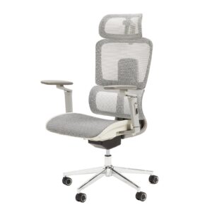 ergonomic office chair high back home computer mesh chairs, adjustable lumbar support & headrest swivel task chair with 6d armrests, grey (s400)