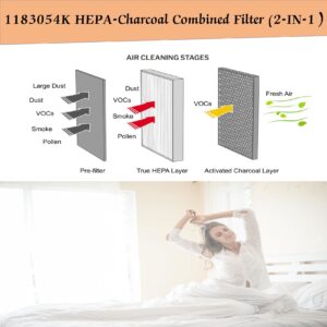 1183054K HEPA Filter & 8171434K Carbon Prefilter Replacement Filter, Compatible with Whirlpool Whispure Filter 510&500, AP51030K, AP45030K, WP1000 etc