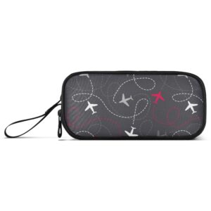 fisyme travel airplanes pencil case large capacity pen box makeup pouch holder organizer stationery bag for school office college traval adults