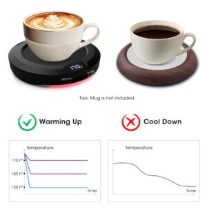 MXMZHXU Mug Warmer, 30W Coffee Mug Warmer with 3 Temp Setting & Ambient Light, 2-12 Timer Smart Cup Warmer for Desk Candle Warmer Plate for Beverage Coffee Tea Milk