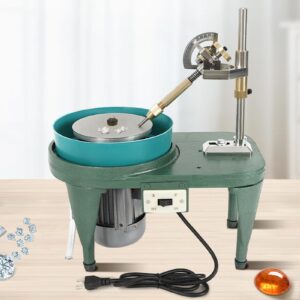 Gem Faceting Machine 180W Jade Grinding Polishing Machine 2800RPM Rock Polisher Jewel Angle Polisher with Faceted Manipulator for Jewelry Polisher with 6 Inch Polishing Disc (Green)