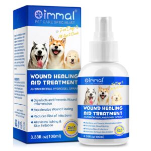 dog wound care spray - wound aid treatment for dogs supports skin wound repair, dog irritated skin & itchy skin relief, pet supplies gentle wound care spray for dogs - 3.38 fl.oz / 100ml