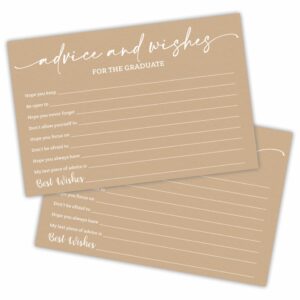 nyctug 30 advice and wishes cards for 2024 graduation, modern fill in style heavyweight advice & wishes cards, grad decorations, party favor & supplies(brown) -b01