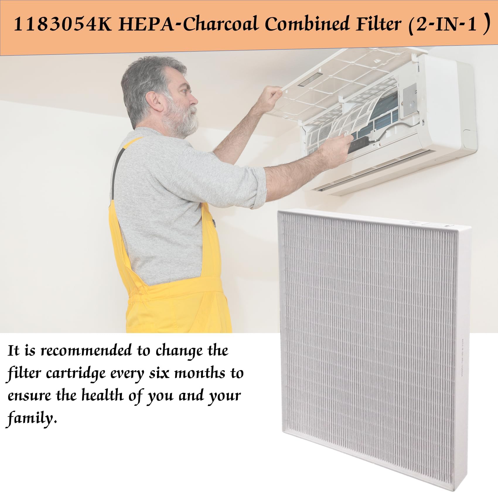 1183054K HEPA Filter & 8171434K Carbon Prefilter Replacement Filter, Compatible with Whirlpool Whispure Filter 510&500, AP51030K, AP45030K, WP1000 etc