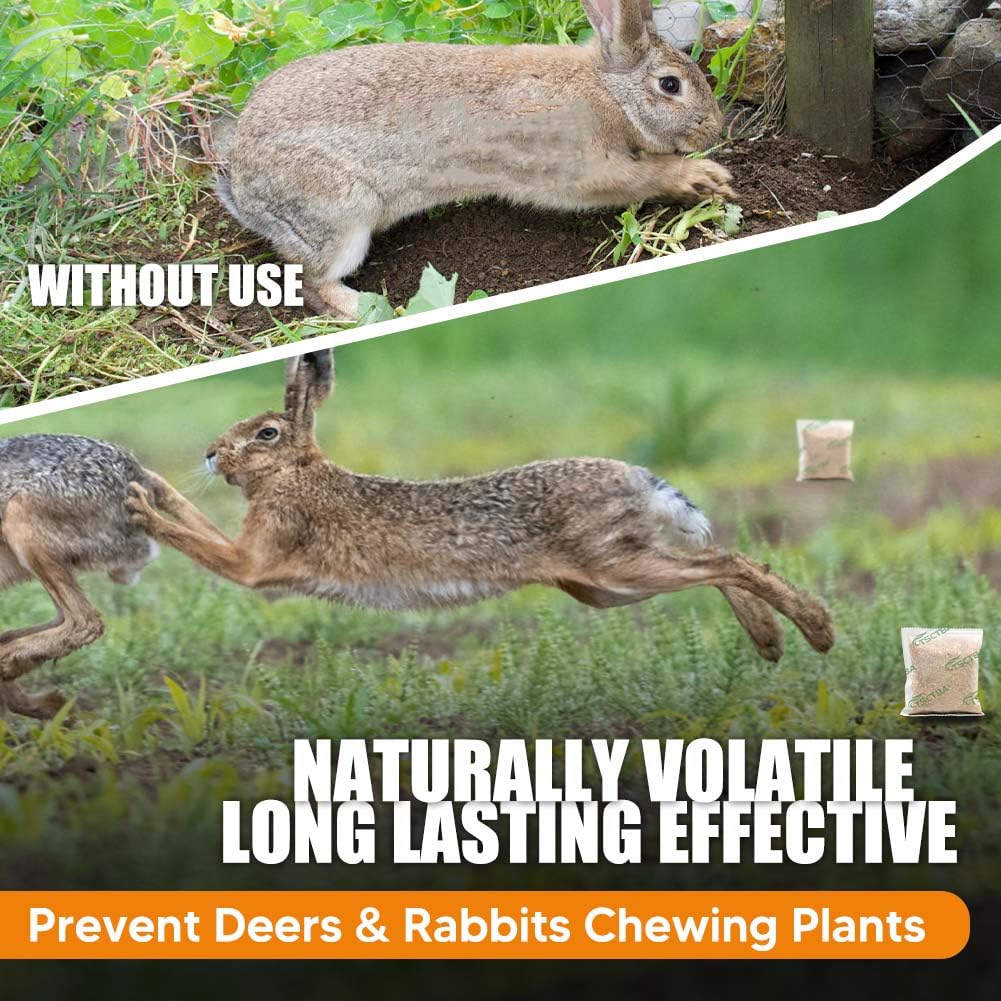 FANDISES Deer Repellent, Rabbit Repellent Outdoor, Deer and Rabbit Repellent for Plants, Powerful Rabbit Repellent for Garden, Deer Deterrent for Garden, Deer Away, Rabbit Deterrent for Yard - 10P