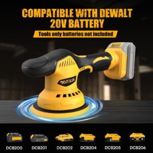 Cordless Car Buffer Polisher for Dewalt 20V Max Battery(NO Battery),6 In Brushless Buffer Polisher Kit , 6 Variable Speed 5500RPM Orbital Polisher for Car Detailing Waxing,14PCS Polishing Accessories