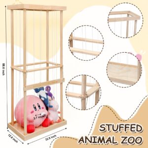 Upgrade Stuffed Animal Storage, Stuffed Animal Storage Zoo with Bottom, Wooden Stuffed Animal Storage, Large Stuffed Animal Cage, Gift for Playroom, Bedroom, Living Room