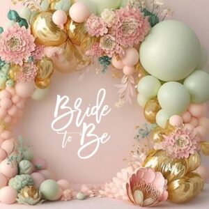 bride to be bridal shower party decal - bride to be sticker for balloon arch,bridal shower decal,engagement party decorations (bride to be decal white)