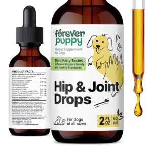 hip and joint drops for dogs - joint supplement w/turmeric curcumin - liquid alternative to hip and joint chews for dogs - dog vitamins and supplements for hip and joint health - 2 oz