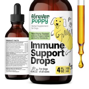 immune support supplement for dogs - liquid immune drops for all breeds & sizes - echinacea, marshmallow root & mullein immunity blend - herbal dog vitamins and supplements for happy pets - 4 oz