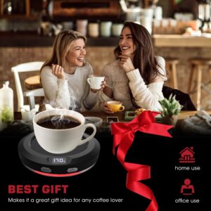 MXMZHXU Mug Warmer, 30W Coffee Mug Warmer with 3 Temp Setting & Ambient Light, 2-12 Timer Smart Cup Warmer for Desk Candle Warmer Plate for Beverage Coffee Tea Milk