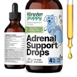 adrenal drops for dogs - adrenal wellbeing w/ashwagandha liquid drops - calming care for all breeds & sizes - herbal energy drops w/ginseng root - dog food supplements for adrenal support - 4 oz