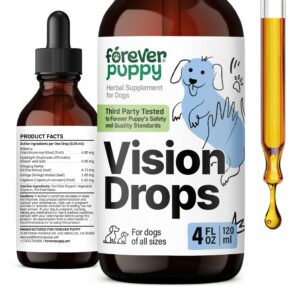 vision supplement for dogs - eye tincture for all breeds & sizes - eye supplements for dogs w/bilberry & eyebright herb - liquid vitamins and supplements for eye care and vision - 4 oz