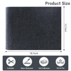 Fixmend Cat Scratching Mat, 78.7"x15.8" Trimmable Self-Aadhesive Cat Scratch Carpet, Pad Replacement for Couch Furniture Protector, Cat Tree Shelves, Scratching Posts (Dark Grey)