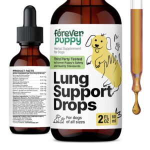 lung support drops for dogs - respiratory support supplement for dogs w/mullein leaf - herbal dog respiratory health drops - dog vitamins for lungs w/mullein extract & echinacea - 2 oz