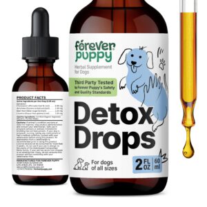 detox drops for dogs - liver cleanse & kidney support for all breeds & sizes - dandelion leaf & dandelion root - antioxidant support for pets - herbal vitamins and supplements for detox - 2 oz