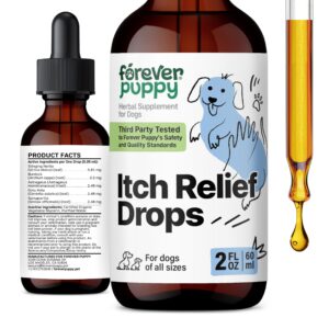 itchy relief for dogs - skin soothing drops for dogs w/stinging nettle leaf & centella asiatica - itchy paws relief for skin health - dog skin and coat supplement for happy pups - 2 oz