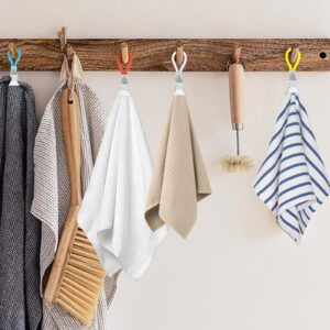 Yuanchu 20 Pcs Tea Towel Clips, Kitchen Towels Clips Metal Hanging Towel Clips with Hanging Loop Cloth Hook Clip Hangers Colourful for Home Kitchen Bathroom Cupboards Hanging Towels