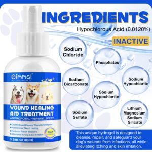 Dog Wound Care Spray - Wound Aid Treatment for Dogs Supports Skin Wound Repair, Dog Irritated Skin & Itchy Skin Relief, Pet Supplies Gentle Wound Care Spray for Dogs - 3.38 Fl.oz / 100ml