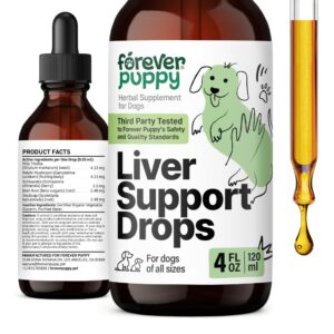 liver support for happy dogs - milk thistle extract for liver detox - liquid dog food supplements for liver support and cleanse - milk thistle drops - vegan pet vitamins and supplements - 4 oz