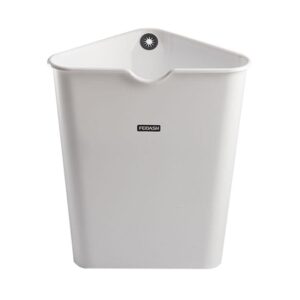 jeimalen plastic trash can small wastebasket slim garbage can 3.2 gallon triangular trash bin for kitchen, bathroom, bedroom, home office, outdoor, dorm room (white)