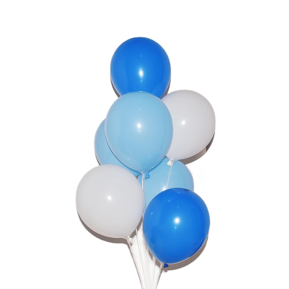 300 Pack Blue and White Balloons 5 Inch Mini Blue Light Blue White Latex Small Balloons Set for Birthday Wedding Bridal Baby Shower Supplies Graduation Party Decorations