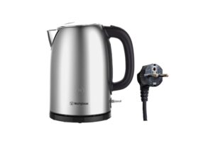 westinghouse 220 volt kettle - cordless - 1.7 liter - stainless steel - bundle with dynastar 220 volts 240 volts (not for use in usa)