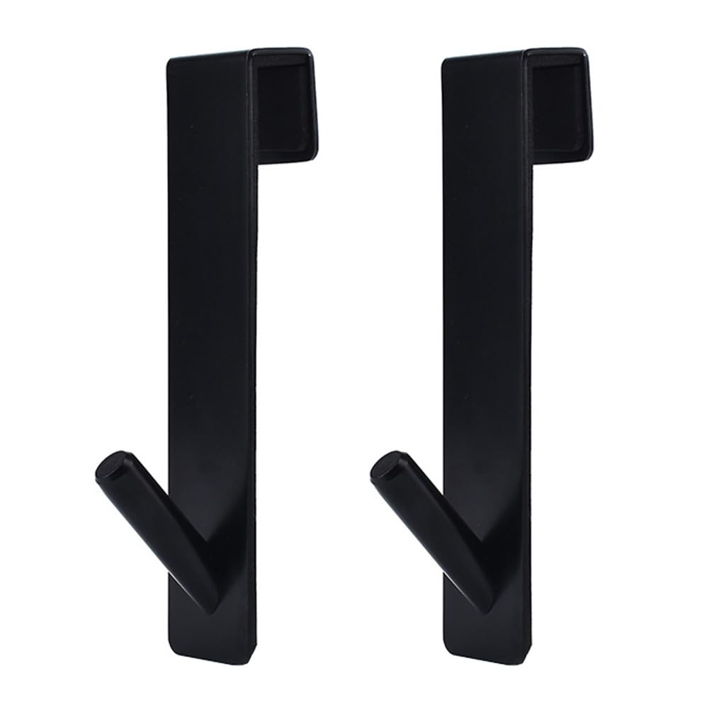 Gadpiparty 2pcs Black Shower Door Hooks Over The Door Towel Hooks Shower Squeegee Hooks Stainless Steel Towel Hooks Robe Hook for Bathroom Frameless Glass Shower Door