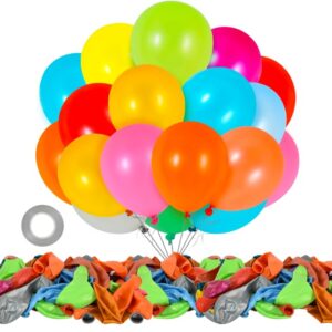 beishida 60 pcs rainbows balloons assorted colors latex balloons 12 inch balloons bright colors balloons for kid's birthday party baby showers wedding graduation anniversary party supplies