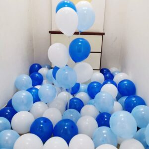 300 Pack Blue and White Balloons 5 Inch Mini Blue Light Blue White Latex Small Balloons Set for Birthday Wedding Bridal Baby Shower Supplies Graduation Party Decorations