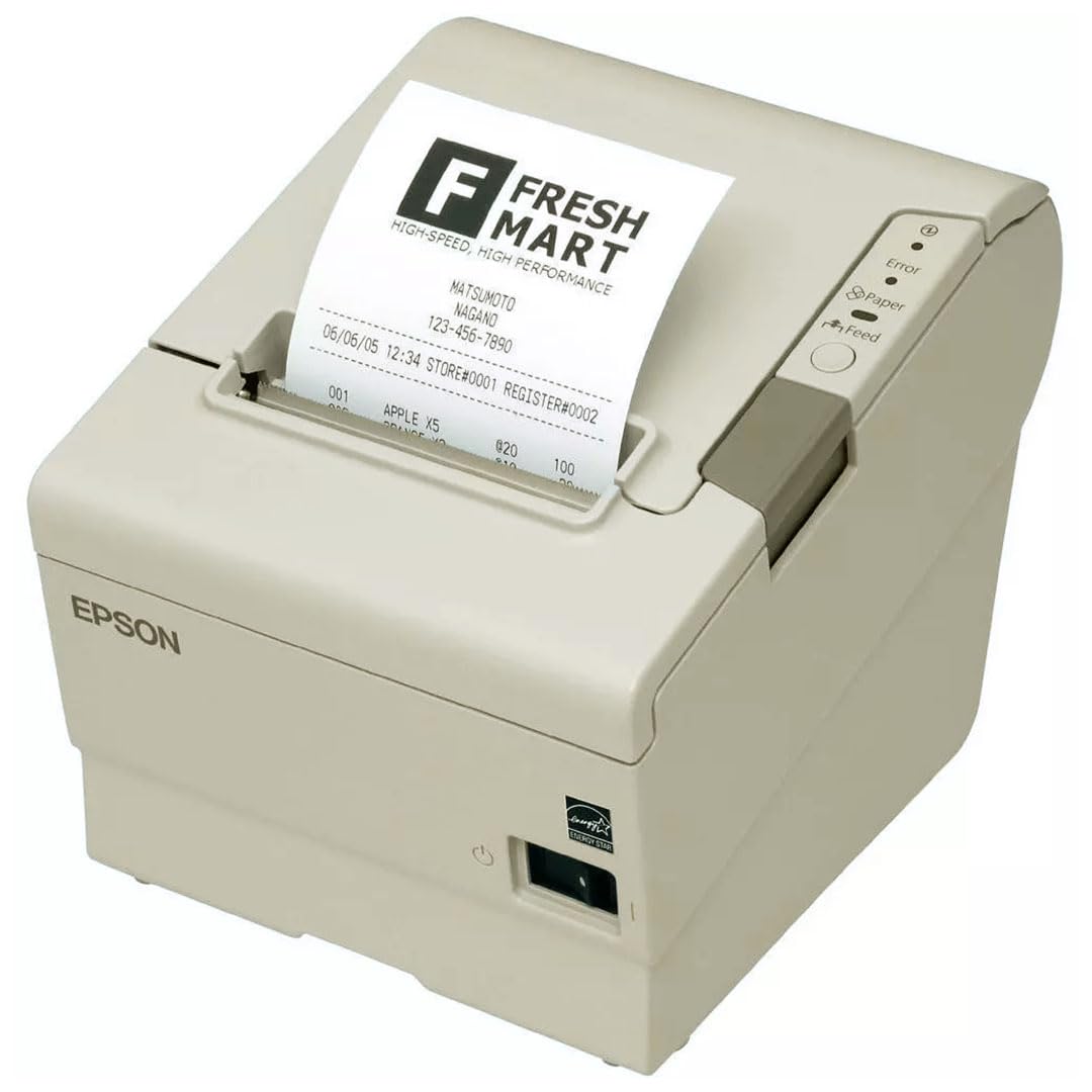 Epson TM-T88V Thermal Receipt Printer Bundle for Office - Package Includes The Epson Receipt Printer TM-T88V, Compatible Power Adapter, USB Cable & Microfiber Cloth, High-Speed (Renewed)