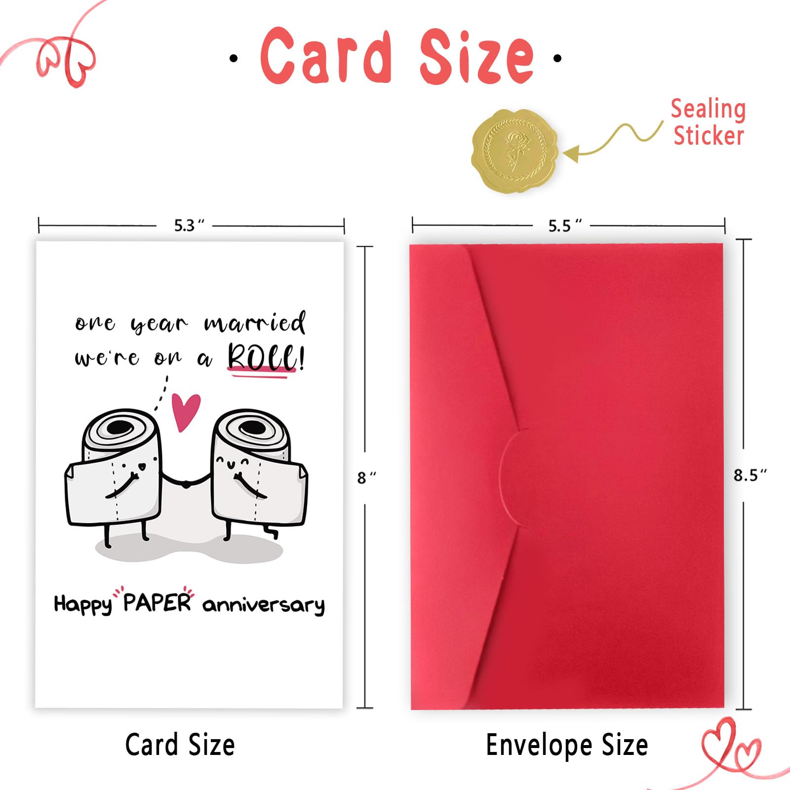 Londue Happy 1st Anniversary Wedding Gifts for Him Her, Funny Paper Anniversary Cards for Wife Husband, Romantic 1 Year Anniversary Card Gifts for Couple, First Anniversary Day Gifts