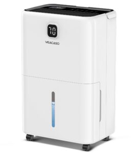 5,500 sq. ft dehumidifier for basement, veagaso 80 pints dehumidifiers for home, large room, bedroom with drain hose, intelligent humidity control, auto shut off, auto defrost, 1.37 gal water tank