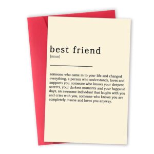 mmuue funny best friend birthday card for women men, happy birthday gifts for best friend bestie, sweet friendship thank you card for him her