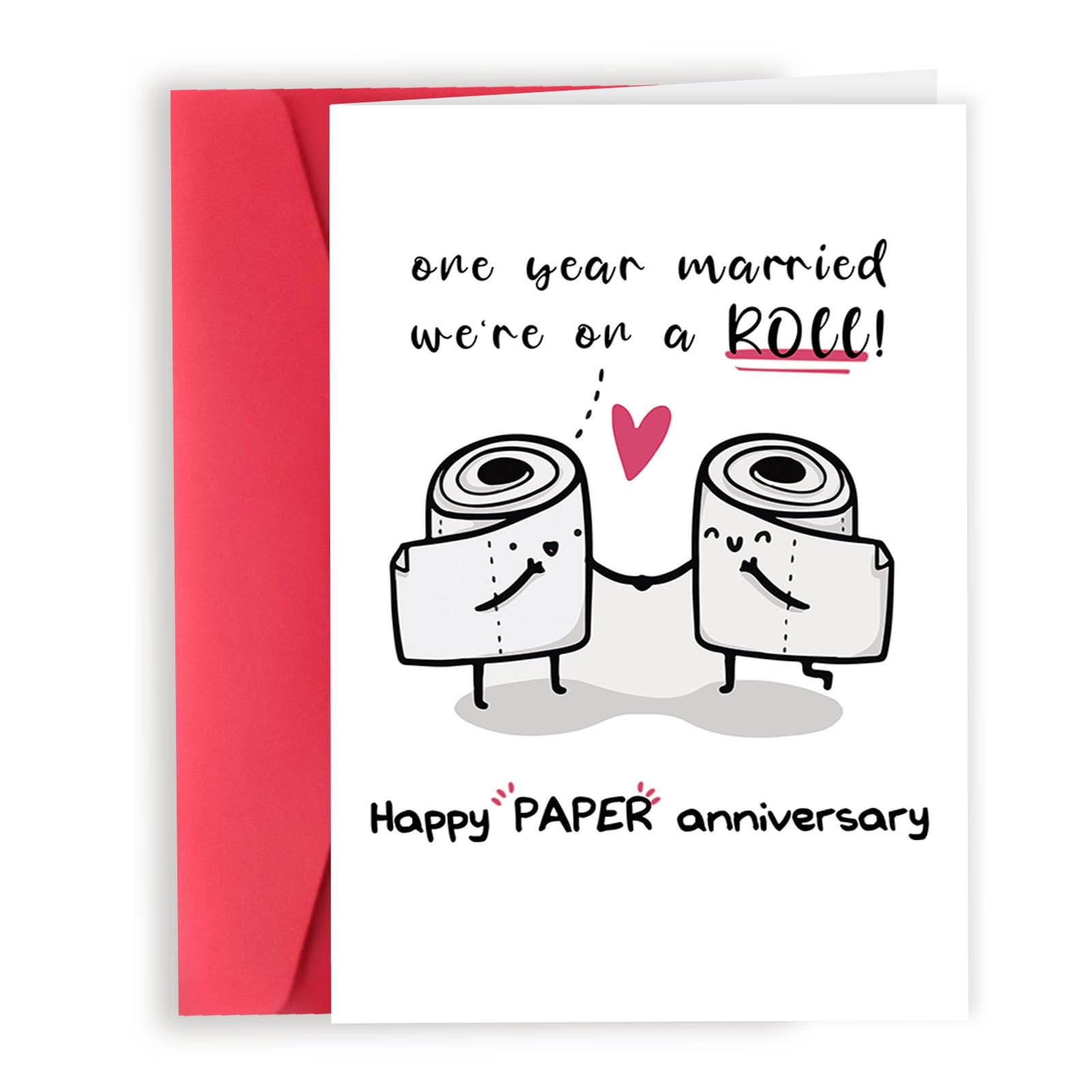 Londue Happy 1st Anniversary Wedding Gifts for Him Her, Funny Paper Anniversary Cards for Wife Husband, Romantic 1 Year Anniversary Card Gifts for Couple, First Anniversary Day Gifts