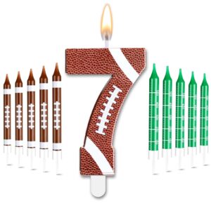 photect 11 pcs football birthday candles number 5-9 candle football cake topper decor football themed birthday cake decorations for boys girls kids party supplies (number 7)