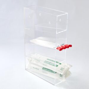 ciaoher clear acrylic pipette rack 4 compartment counter top or wall mounted with sealed base, 12x4x19 inches