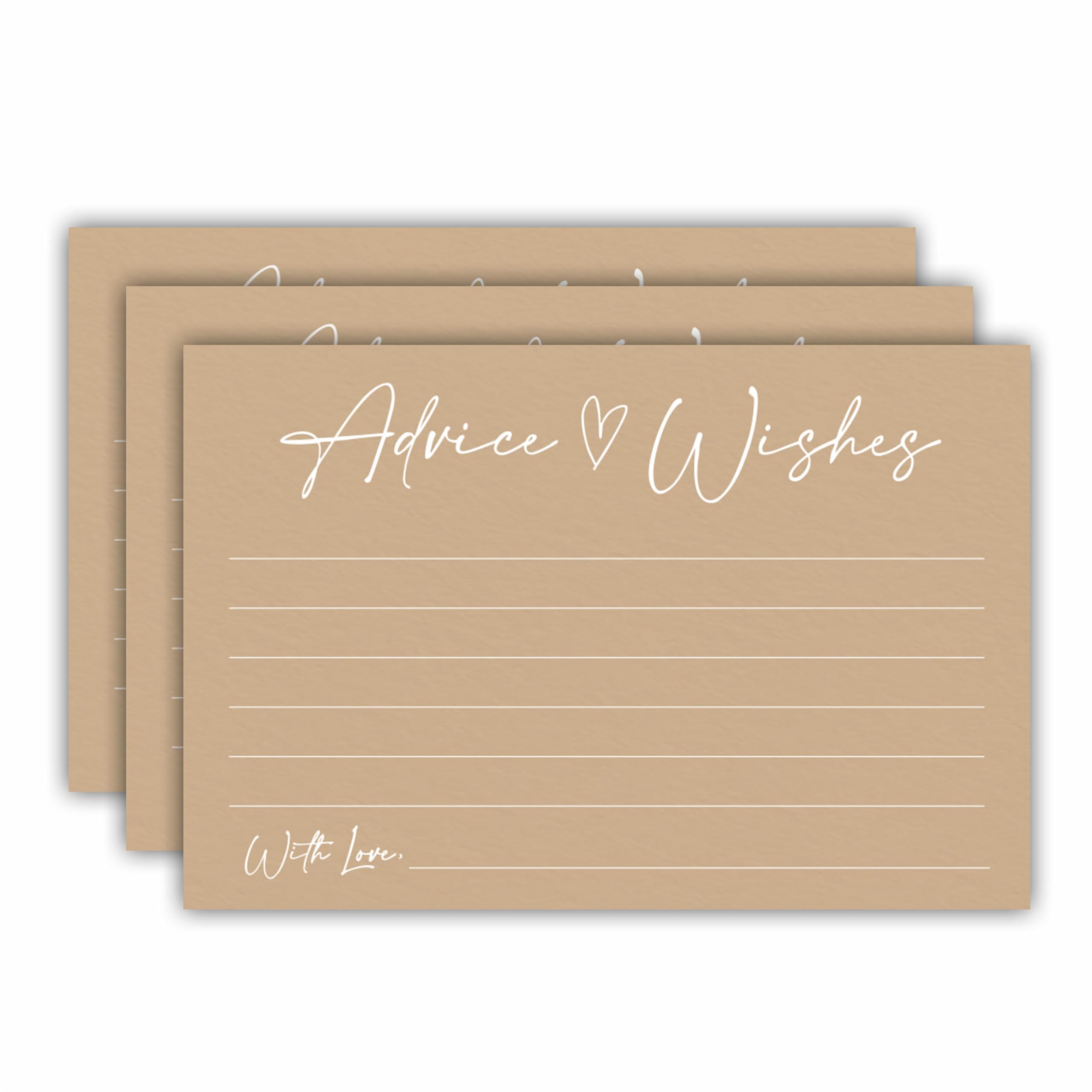 30 Advice And Wishes Cards, Minimalism Brown Wishes Cards For Wedding, Bridal Shower, Advice And Wishes For The Mr And Mrs, Baby Shower, Graduation, Retirement, Anniversary, Party Favor & Supplies-A02