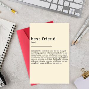 mmuue Funny Best Friend Birthday Card for Women Men, Happy Birthday Gifts for Best Friend Bestie, Sweet Friendship Thank you Card for Him Her