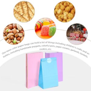 VGOODALL 24PCS Colored Paper Bags, Party Favor Treat Bags with Stickers Goodie Bags 8 Colors for Wedding Birthday Baby Shower 8.7”x 4.7”x 3”