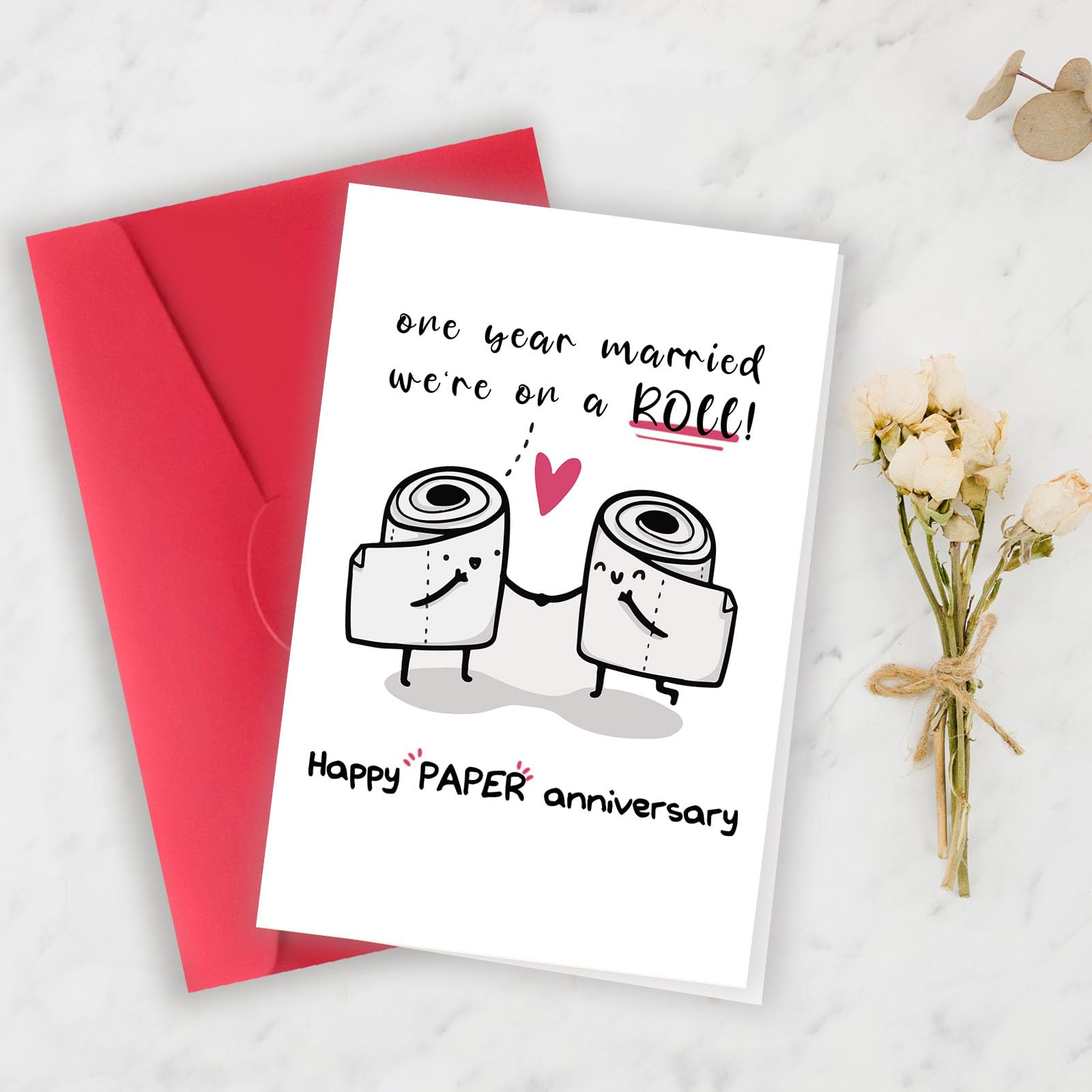 Londue Happy 1st Anniversary Wedding Gifts for Him Her, Funny Paper Anniversary Cards for Wife Husband, Romantic 1 Year Anniversary Card Gifts for Couple, First Anniversary Day Gifts