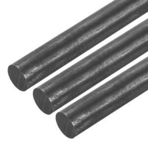 meccanixity graphite rod, graphite stirring rod cylinder stick carbon rod 250x15mm black for electrode, melting casting, crucibles, pack of 3