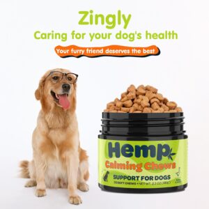 Zingly Hemp Calming Chews for Dogs Calming Treats Chews - Anxiety Relief Treats, Separation Anxiety Relief for Dogs Calming Treats Pet Calming Care Chews for Anti Anxiety Dogs, Bacon, 30 Counts