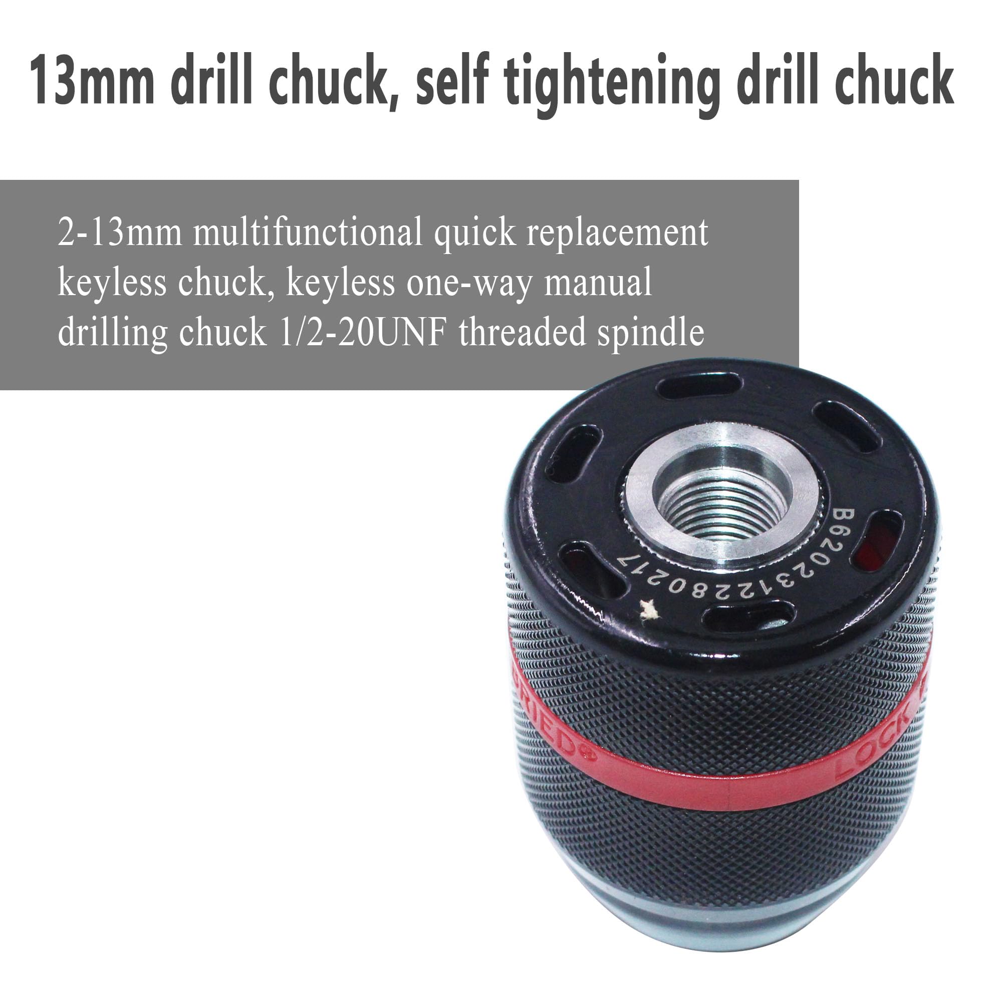 Follde Keyless Drill Chuck for Milwaukee M18, 1/2" Mount 1.5-13mm Clamping Capacity, Drill Chuck for Multiple Purposes