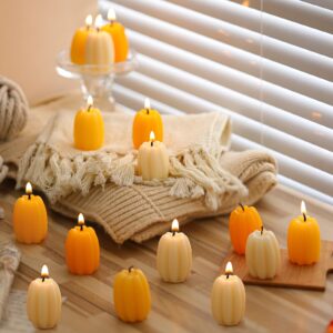 conelist 12 pcs pumpkin shaped candles thanksgiving pumpkin decoration fall pumpkin themed decorative mini pumpkin soy wax scented candle handmade orange autumn decor for home bedroom bathroom party